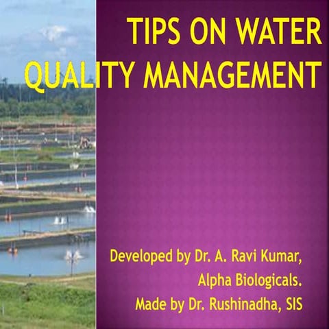 PPT on Tips of water quality management | PPT