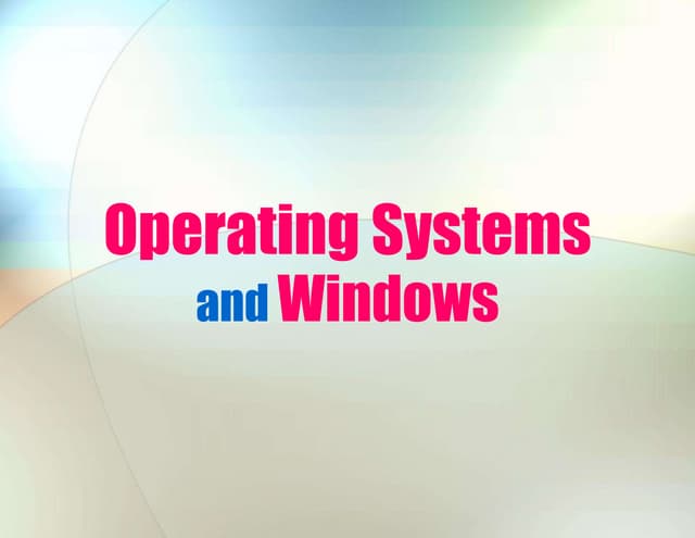Operating systems basics (Graphical User Interfaces (GUIs) GUI Tools Applications and the ...