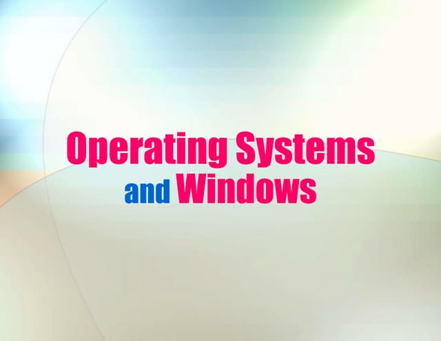 Operating systems basics (Graphical User Interfaces (GUIs) GUI Tools Applications and the ...
