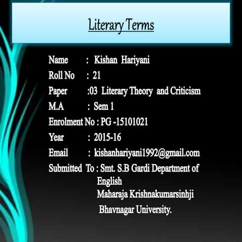 Literary Terms | PPTX