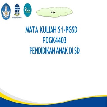 power point pendidikan anak di SD pertemuan ke 4 | PPTX