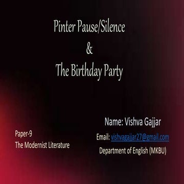 Pinter Pause/Silence | PPTX