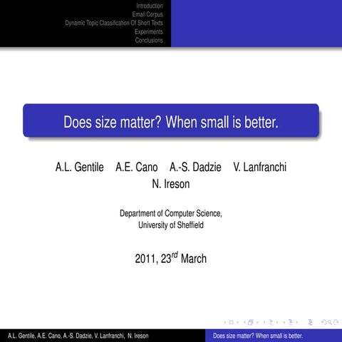 Does Size Matter? When Small is Good Enough | PDF