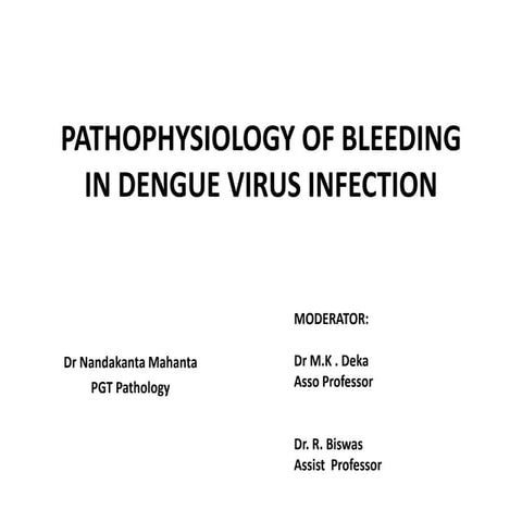 pathophysiology of bleeding in dengue virus infection | PPTX