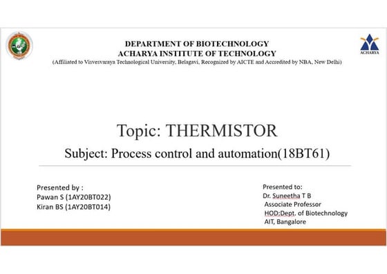 Thermistor | PPTX | Physics | Science