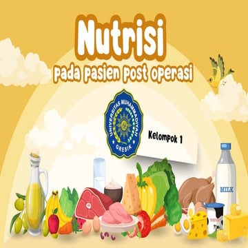 ppt tentang nutrisi pasien post operasi kelompok 1 | PDF