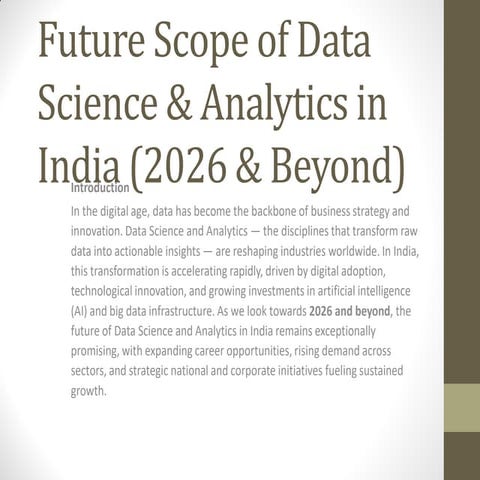 Future Scope of Data Science & Analytics | PDF