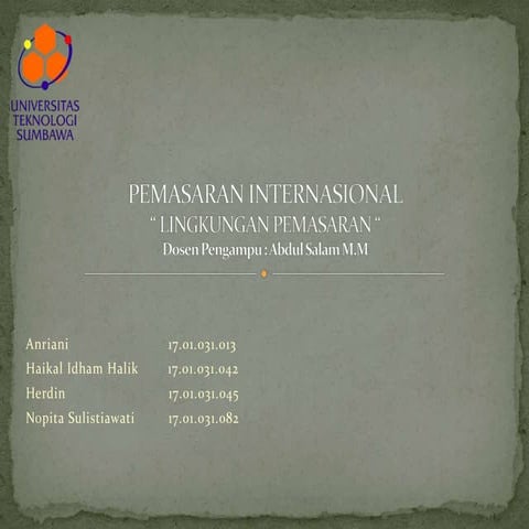 Ppt pemasaran internasional-1[1] | PPT