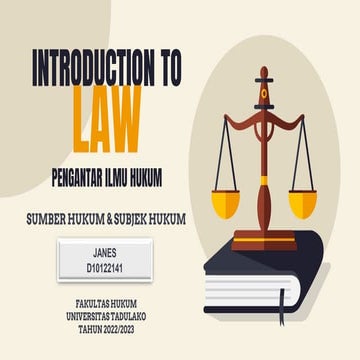 PPT sumber-sumber hukum dan subjek hukum | PPTX