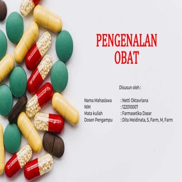 PENGGOLONGAN DAN BENTUK SEDIAAN OBAT | PPTX