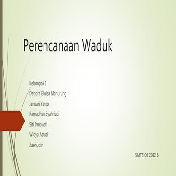 PPT Perencanaan Waduk | PPTX
