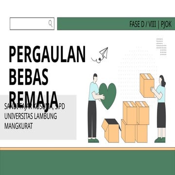PPT PERGAULAN BEBAS untuk Mapel Penjaskes Kelas 8 | PPTX