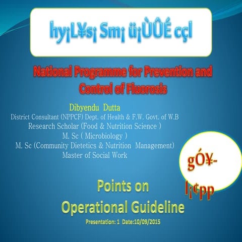 Dr dutta nppcf fluorosis_2nd half | PPTX