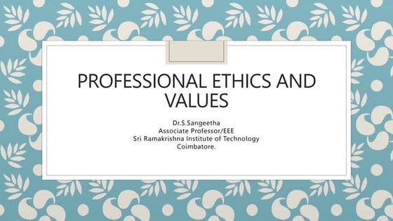 CLASSIFICATION OF VALUES | PPT