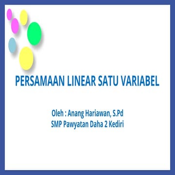Materi Matematika Persamaan Linier Satu Variabel.pptx