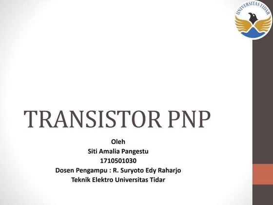 Transistor npn & pnp | PPTX