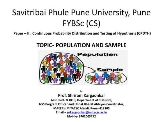 Concept of Sample & Universe | PPT