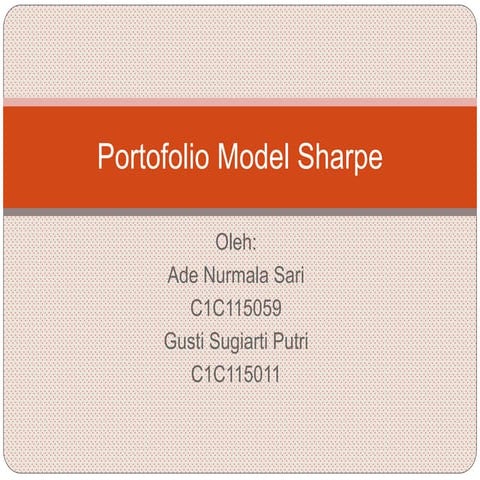 Ppt portofolio model sharpe | PPTX