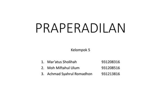 Analisis Putusan praperadilan kasus budi gunawan oleh hakim sarpin ...