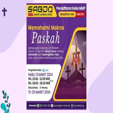 Kelas Ministry Learning Center "Memahami Makna Paskah" | PDF