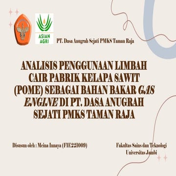 PPT PRESENTASI PABRIK POME GAS ENGINE.pptx