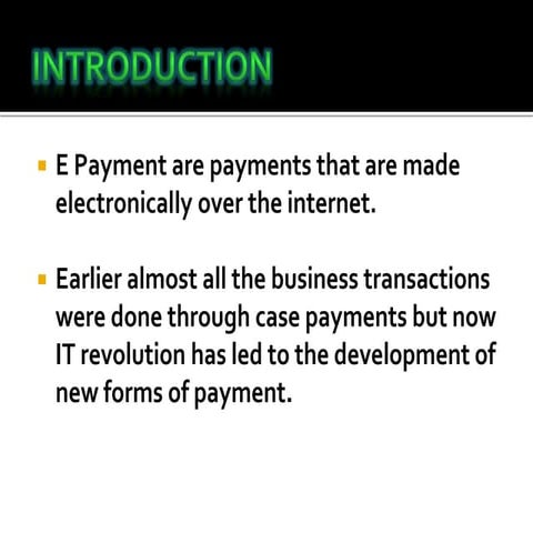 E-Payment PPT presentation | PPT