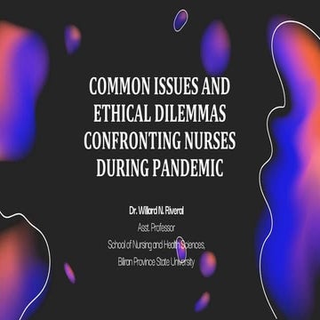Common Issues and Ethical Dilemmas Confronting Nurses during Pandemic ...