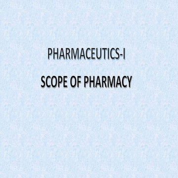 SCOPE OF PHARMACY | PPTX