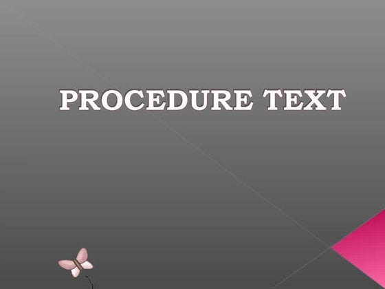 (PPT) Procedure text | PPTX | Cooking | Food & Drink