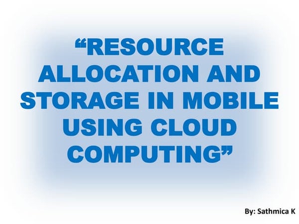 Cloud Computing For Mobile Users Can Offloading Computation Save Ener…