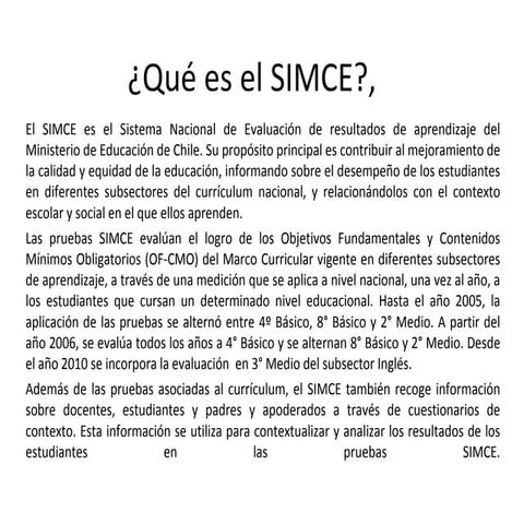 Ppt qué es el simce | PPT
