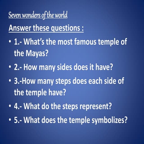 Ppt questions wonders | PPT
