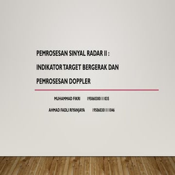 indikator target bergerak dan pemrosesan doppler pada radar | PPTX