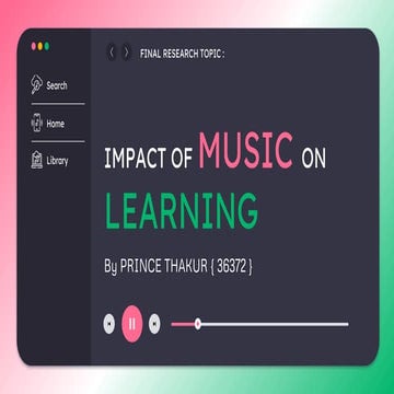 PPT on IMPACT of music on studies and enviornment | PPTX