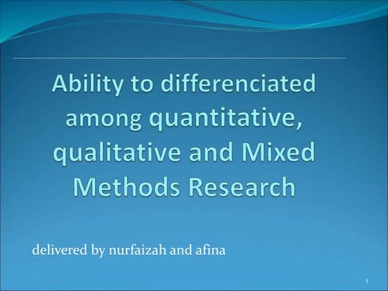 Mixed method research | PPTX