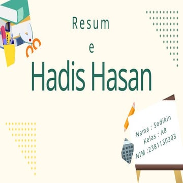 PPT Resume Hadis Hasan dalam materi hadis | PPTX