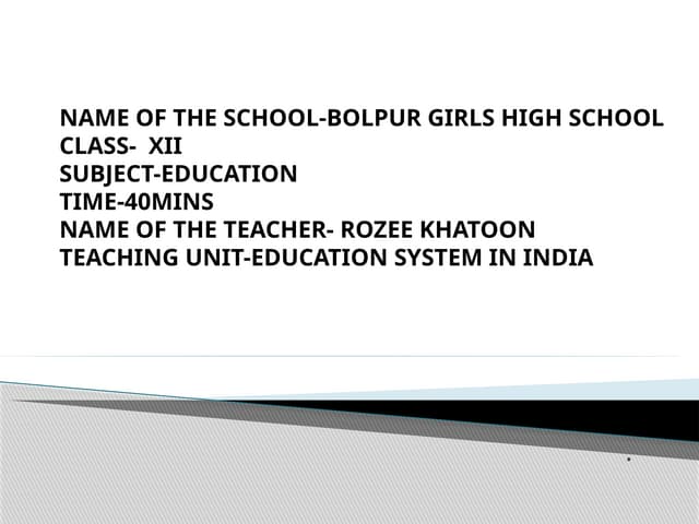 Education system in india | PPTX