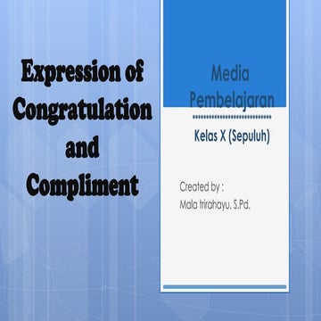 PPT RPP 3 Expression of Congratulation and Compliment -Peru Derisburman ...