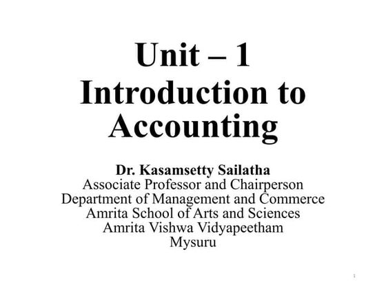Introduction to Accounting | PPTX | Business Accounting & Finance ...