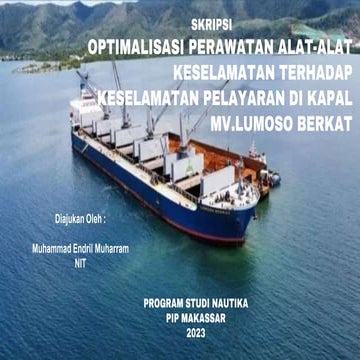 SKRIPSI OPTIMALISASI ALAT KESELAMATAN TERHADAP KESELAMATAN PELAYARAN.pptx