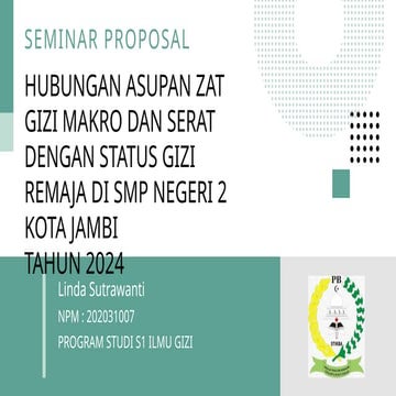PPT seminar proposal gizi pada masyarakat | PPTX