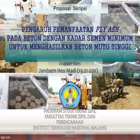 PENGARUH PEMANFAATAN FLY ASH PADA BETON | PPT