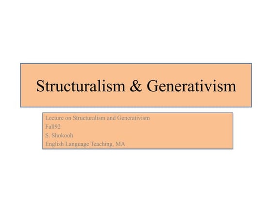 Linguistic theories approaches and methods | PPTX | Science