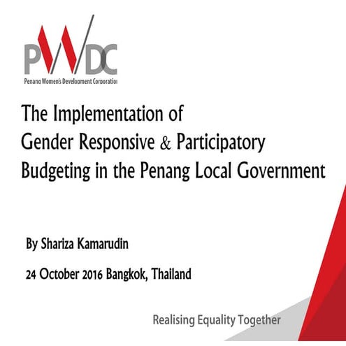 The Implementation of Gender Responsive & Participatory Budgeting in ...