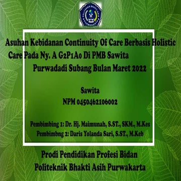 Asuhan Kebidanan Continuity of Care Berbasis Holistic Care | PPTX
