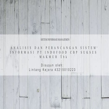 sim,lintang kejora,hapzi ali, analisis dan perancangan sistem informasi pt indofood cbp sukses ...