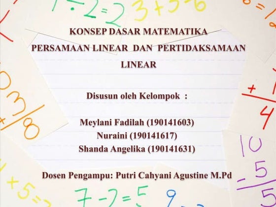 Persamaan linier dan pertidaksamaan linier | PPT