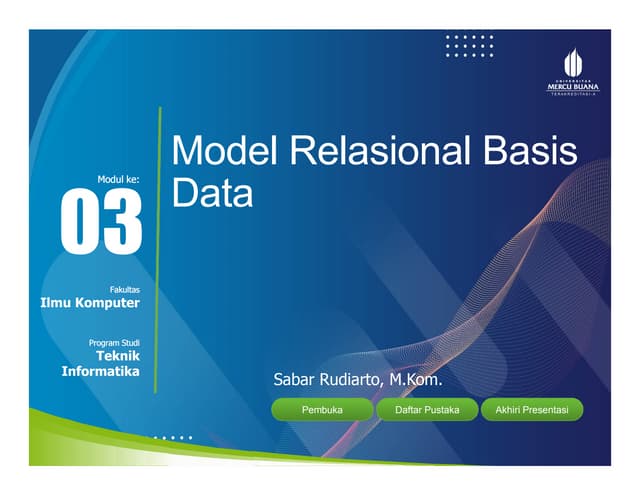 Model data relasional (3) | PPTX
