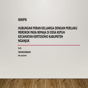 Hubungan peran keluarga dengan perilaku merokok remaja | PPT