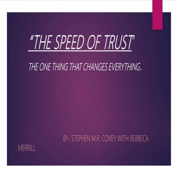 speed of trust-business communication | PPT
